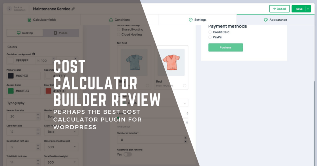Cost Calculator Builder Review : Best WordPress Calculator Plugin Perhaps - Leokoo.com