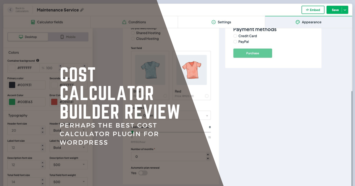 Cost Calculator Builder Review : Best WordPress Calculator Plugin ...